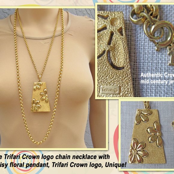 Trifari Crown logo | Jewelry | Vintage Rare Trifari Crown Logo Chain ...